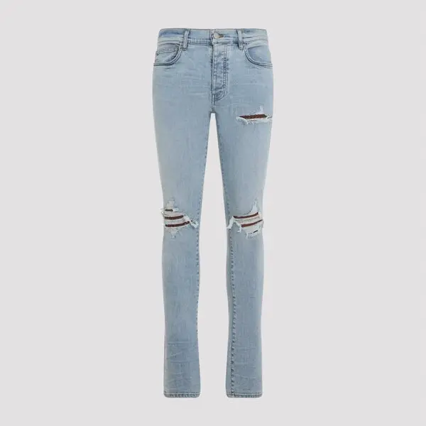 Amiri Croc Mx1 Ripped-design Jeans - Blue