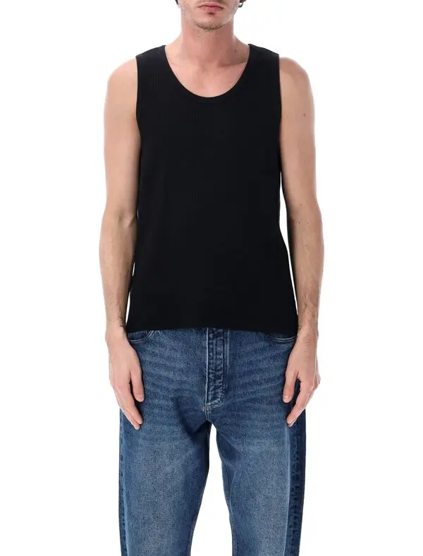 Studio Nicholson Sleeveless Crew Neck Cotton Tank - Black