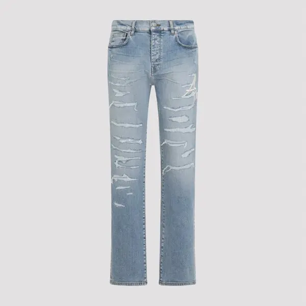 Amiri Distressed Signature Jeans - Blue