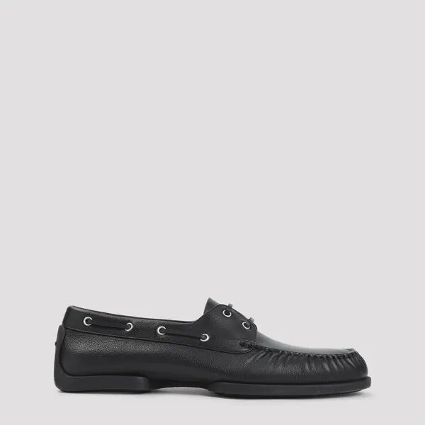 JIL SANDER Ruched Detail Loafers - Black