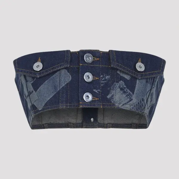 JEAN PAUL GAULTIER Denim Bra Top