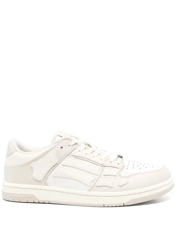 Amiri Sewn Skeleton Leather Applique Sneakers - Beige