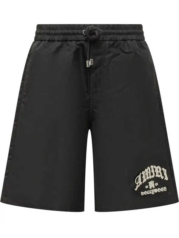 Amiri Embroidered Mini Shorts - Black