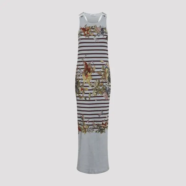 JEAN PAUL GAULTIER Striped Maxi Dress With Floral Print - Multicolour