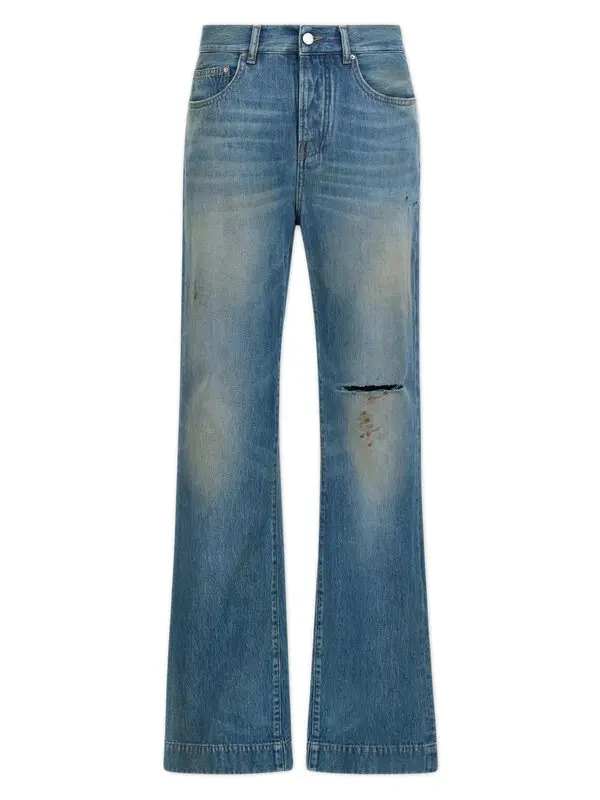 Amiri Distressed Wash Five-pocket Jeans - Blu