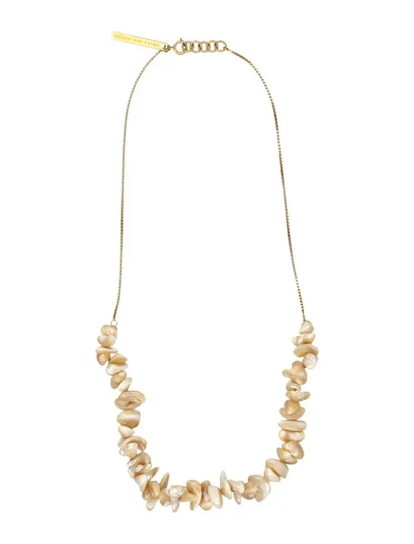 Dries Van Noten Resin, Shell, And Metal Necklace - Brass