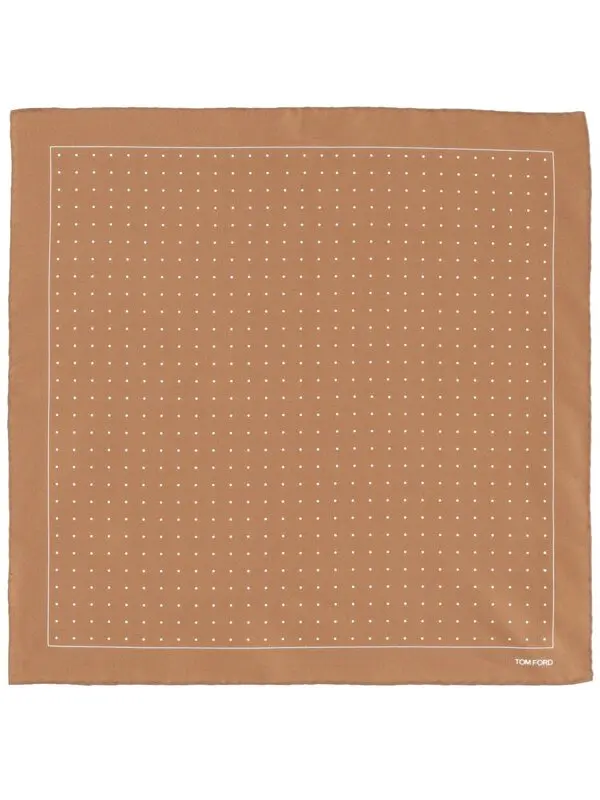 TOM FORD Polka Dot Silk Scarf - Beige