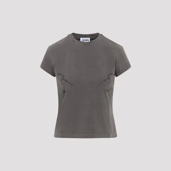 JEAN PAUL GAULTIER The Needles Embroidered Faded T-shirt - Grey