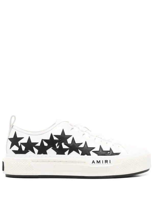 Amiri Star Motif Leather Sneakers - Bianco