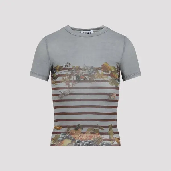 JEAN PAUL GAULTIER Striped Floral-print T-shirt - Multicolour