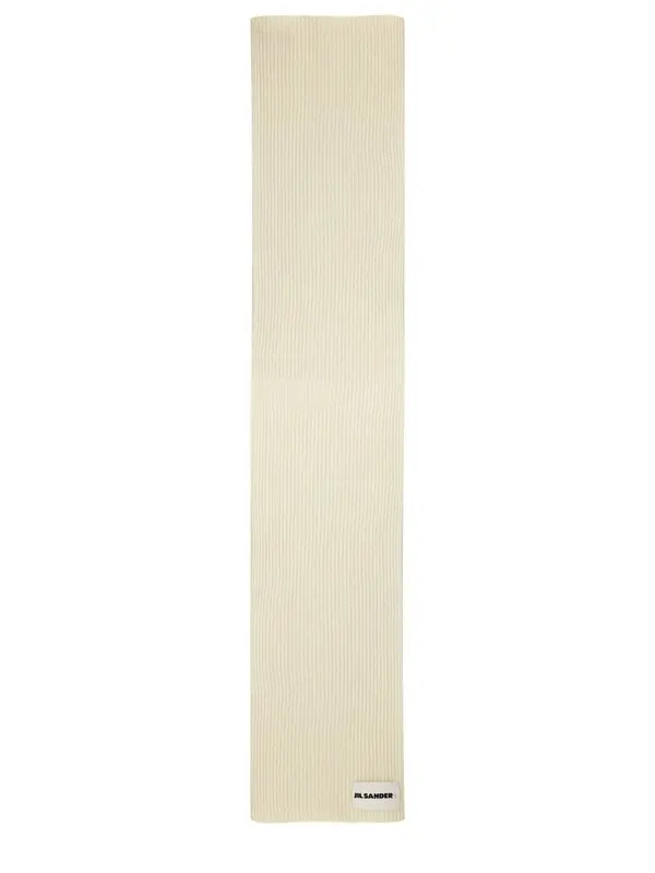JIL SANDER Logo Scarf - Beige