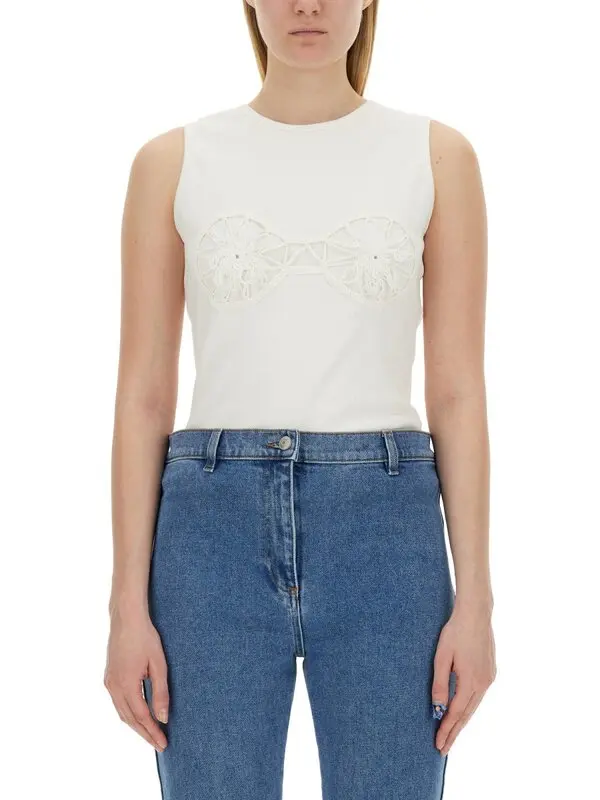 Magda Butrym Crochet Bra Detail T-shirt - White