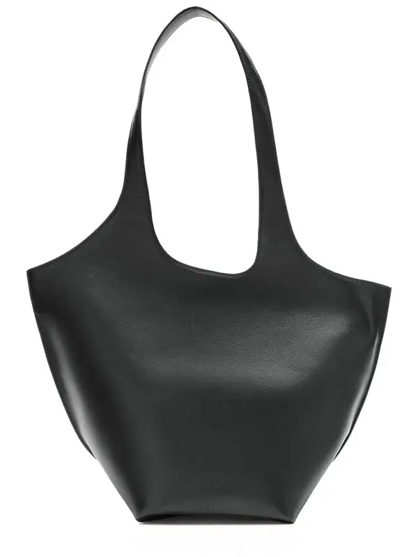 Attico La Scoop Leather Shoulder Bag - Black