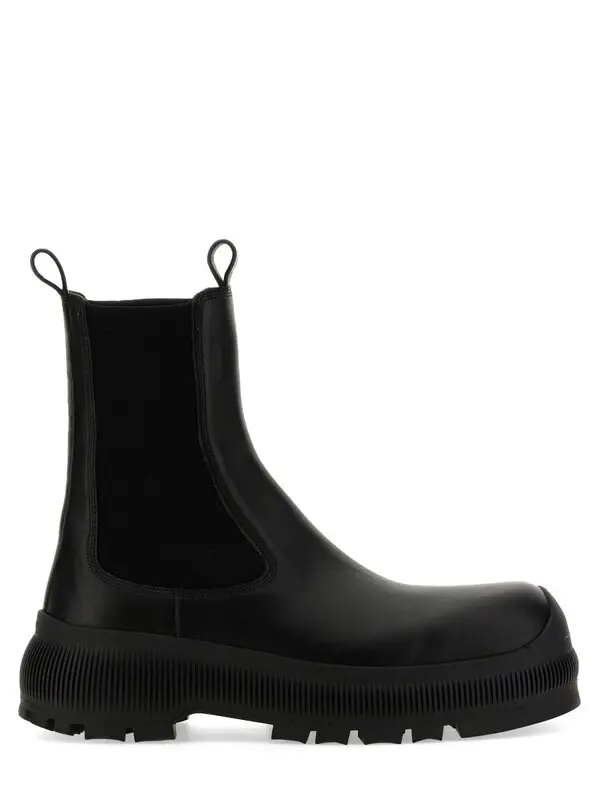 JIL SANDER Leather Chelsea Boots - Black