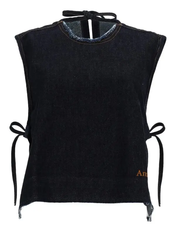 AMISH SUPPLIES Tie-detail Mini Top - Denim