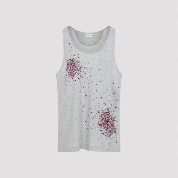 Dries Van Noten Hulo Cotton Tank Top - Grey