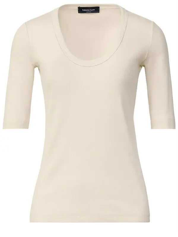 Fabiana Filippi Cotton Elastane T-shirt - Ivory