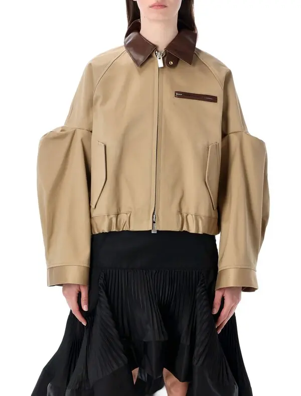 Sacai Faux-shearling Single-breasted Coat
