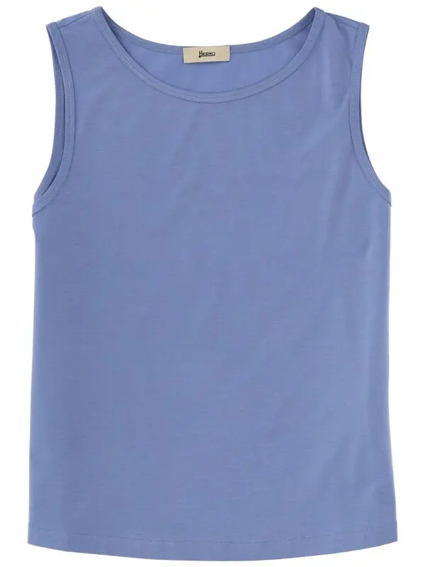 Herno Cotton-blend Sleeveless Tank Top - Azure