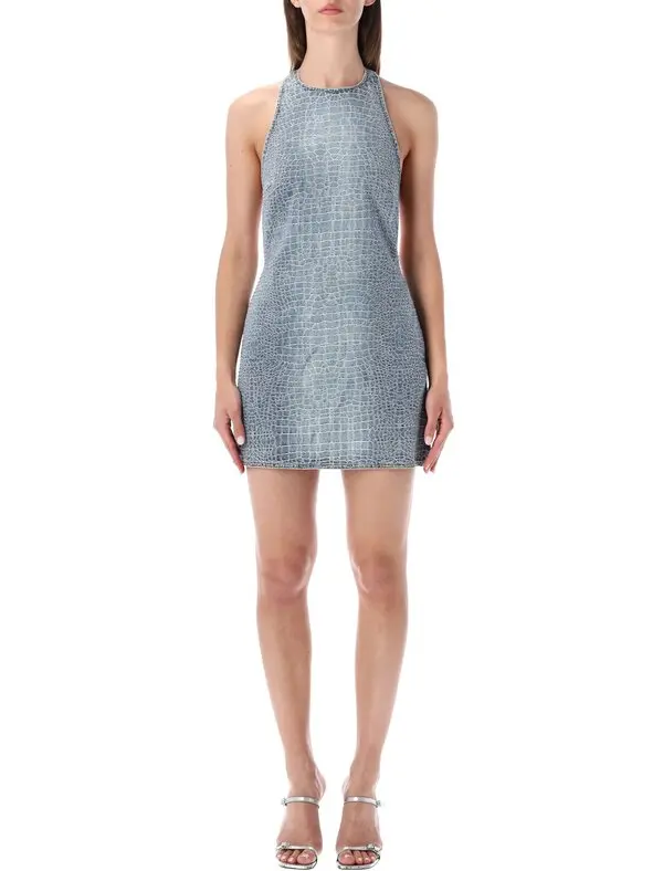 SELF-PORTRAIT Embroidered Mini Dress - Blue