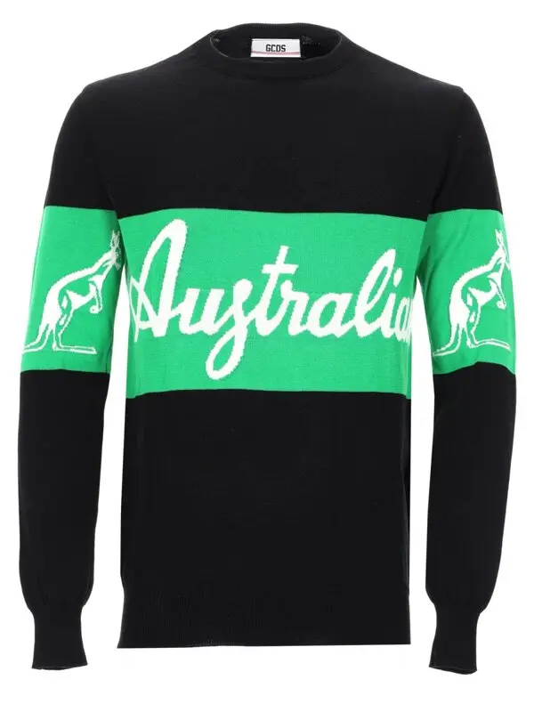 Gcds Graphic Crewneck Sweater - Black