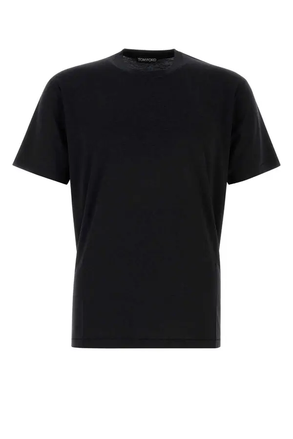 TOM FORD Lyocell Cotton Crew Neck T-shirt - Black
