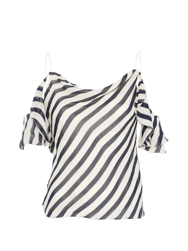 SELF-PORTRAIT Elegant Cowl Neckline Shirt With Low Cut Back