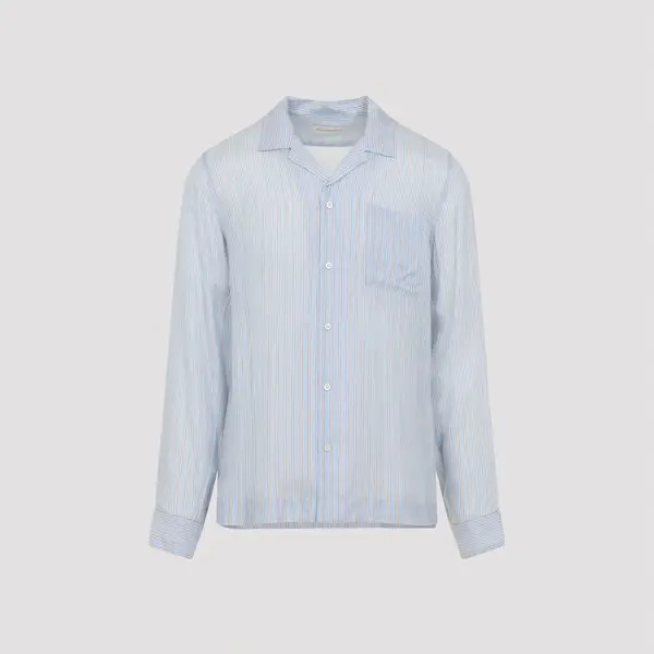 Dries Van Noten Overdyed Cupro Shirt - Blue