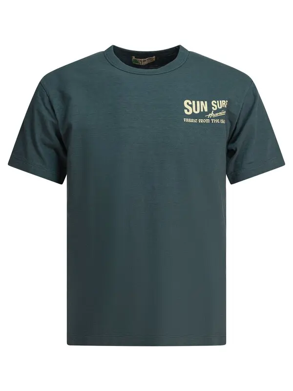 SUN SURF Logo T-shirt Regular Fit, Short Sleeves - Green