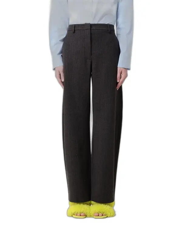 Moschino Wide-leg Wool Blend Trousers - Grey