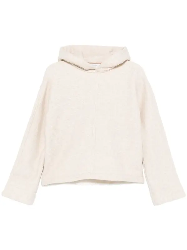 Max Mara Stretch-cotton Hooded Sweatshirt - Beige