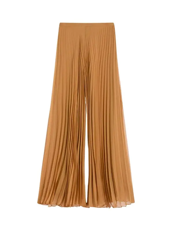 Max Mara Pleated Wide Leg Trousers - Brown