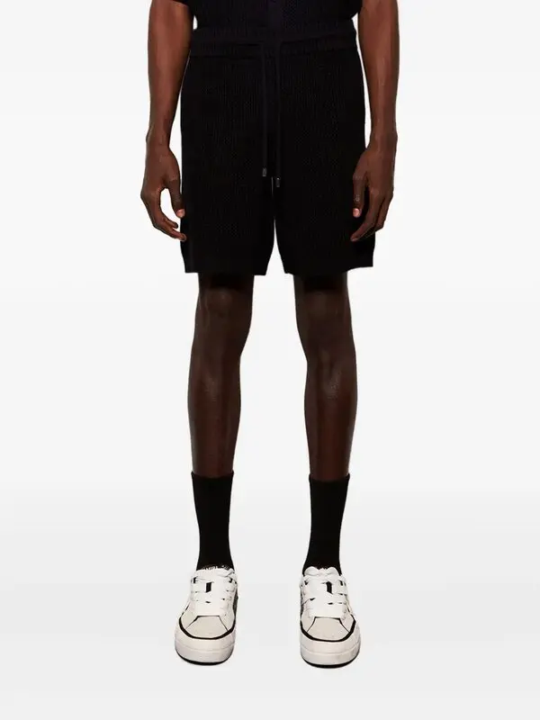 Amiri Ribbed Knit Drawstring Shorts - Black