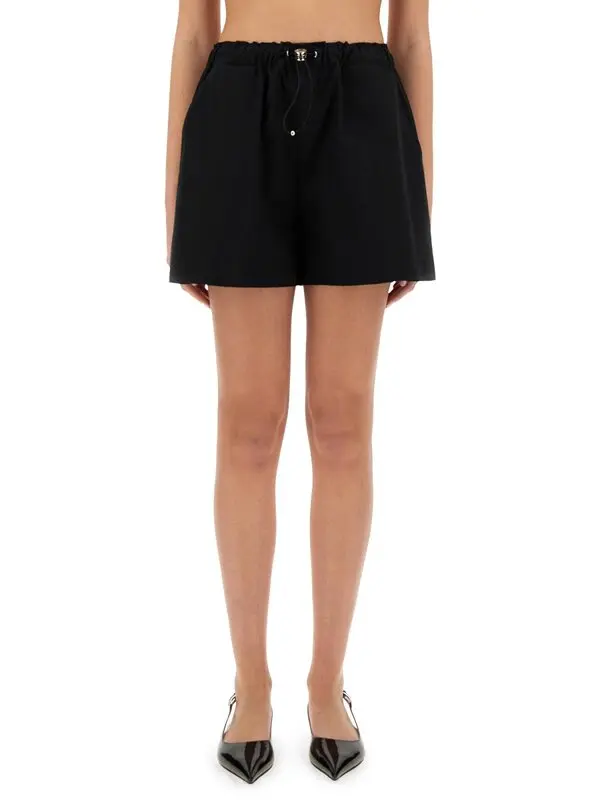 Moschino Wide Fit Cotton Blend Shorts - Black
