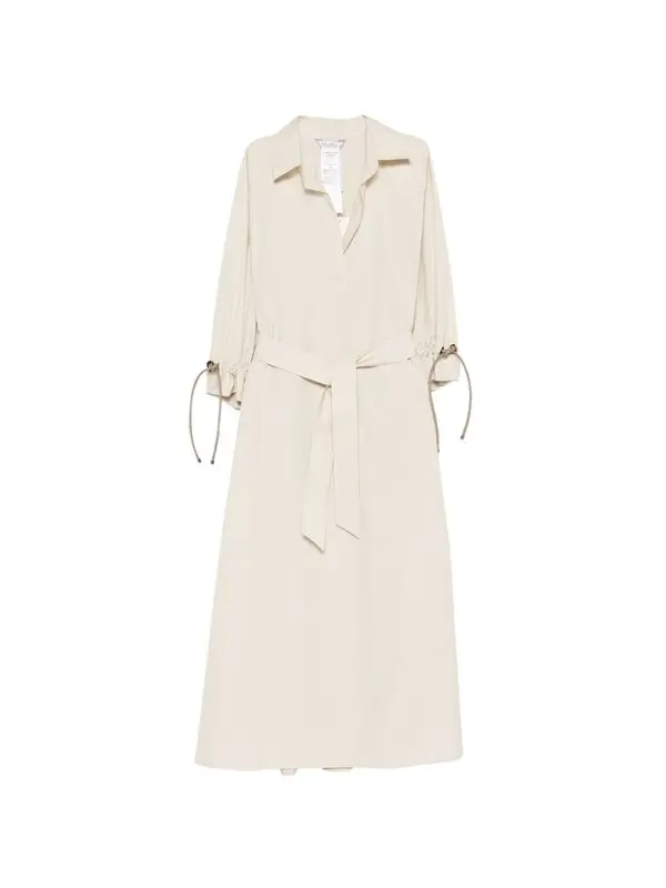 Max Mara Oversized Cotton Polo With Belt - Bianco