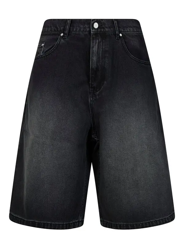 ARTE Round Pocket Denim Shorts - Nero