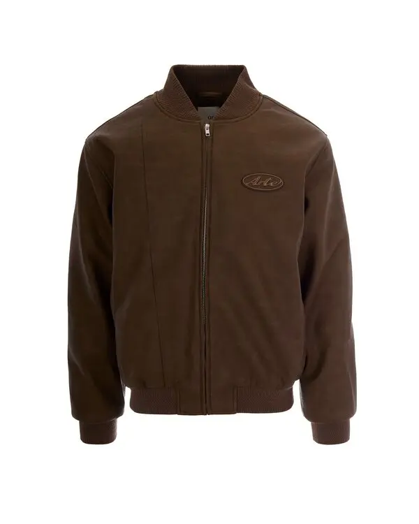 ARTE ANTWERP Zip-up Bomber Jacket With Logo Detail - Brown
