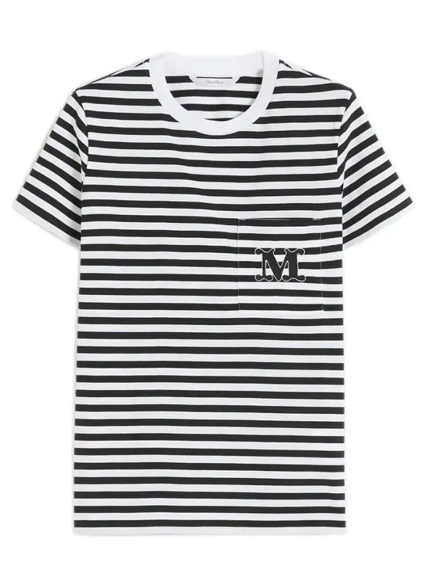 Max Mara Striped Pocket T-shirt With Embroidery
