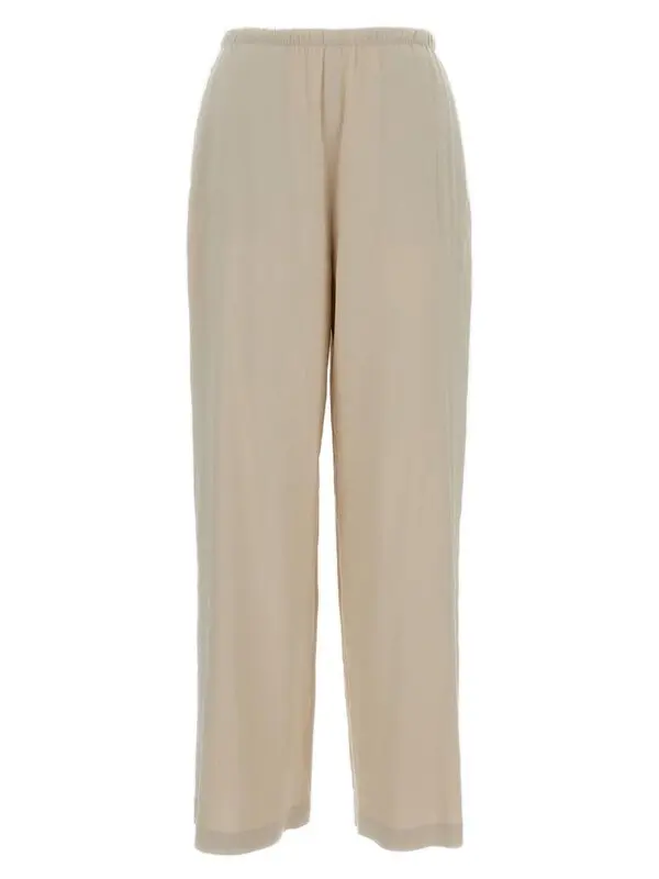 Max Mara Wide Leg Stretch Linen And Viscose Trousers - Beige
