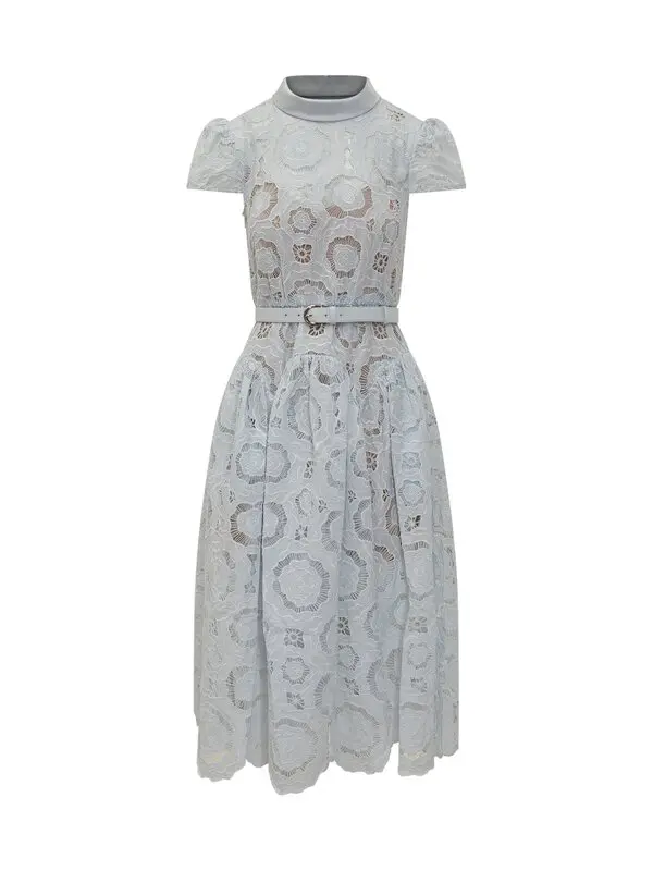 SELF-PORTRAIT Elegant Midi Suit Dress - Blue