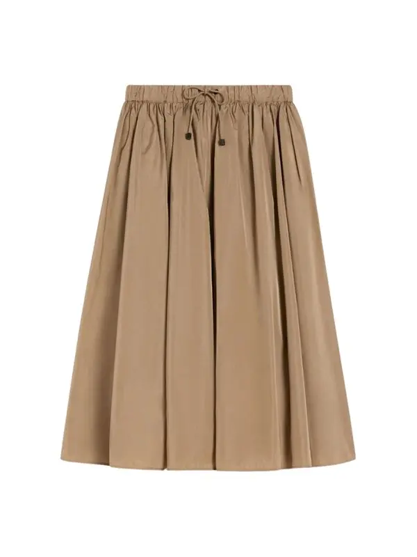 Max Mara Smmpineta Pleated Drawstring Skirt - Kaki