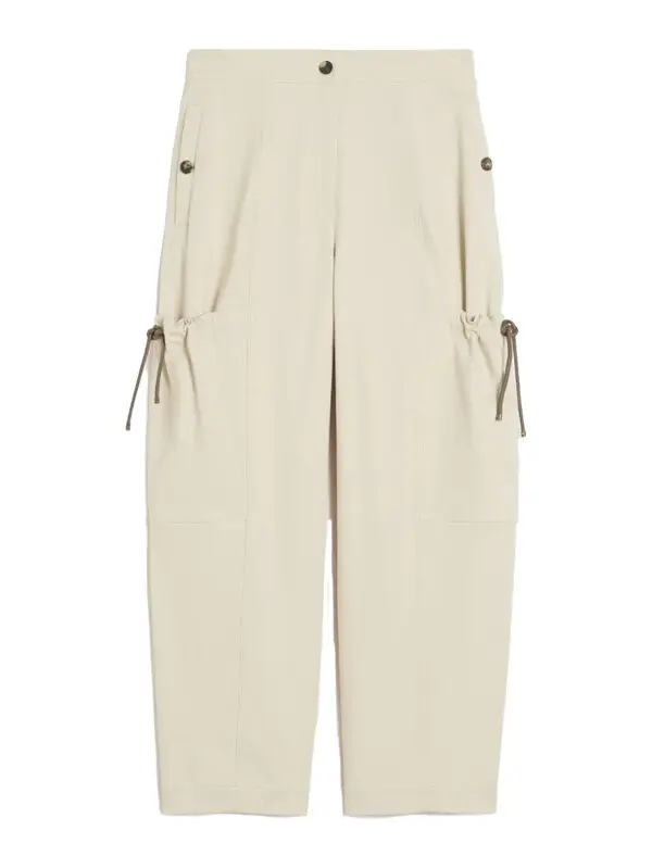 Max Mara Cargo Pocket Cotton Trousers - Beige