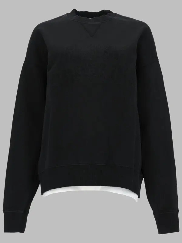 AMISH SUPPLIES Crewneck Sweatshirt With Debossed Detailing - Black