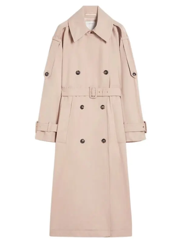 Sportmax Double-breasted Belted Jacket With Embellishments - Beige