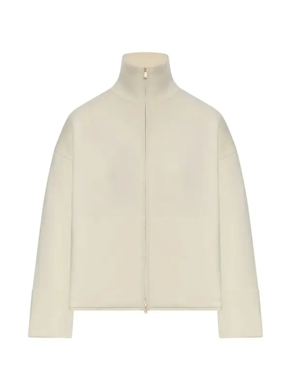 Max Mara Full-zip Cardigan With Embroidered Logo And Front Pockets - Beige