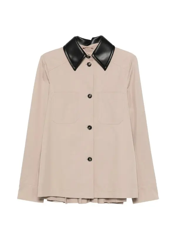 Sportmax Shirt Jacket With Visible Button Fastening - Beige