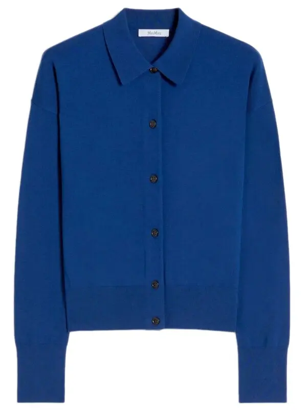 Max Mara Slim Fit Drop-shoulder Long Sleeve Shirt - Blue