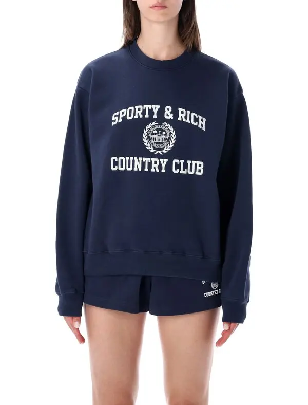 SPORTY & RICH Country Club" Crewneck Sweatshirt - Blue
