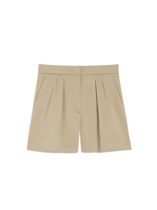 Max Mara Tailored High-waist Satin Shorts - Beige