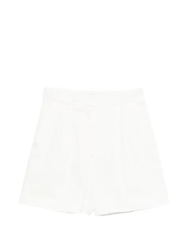 Max Mara Structured Stretch Cotton Satin Mini Shorts - White